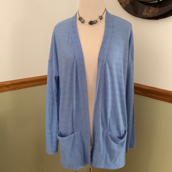 Talbots | Sweaters | Talbots Periwinkle Blue Burnout Open Cardigan Mp ...